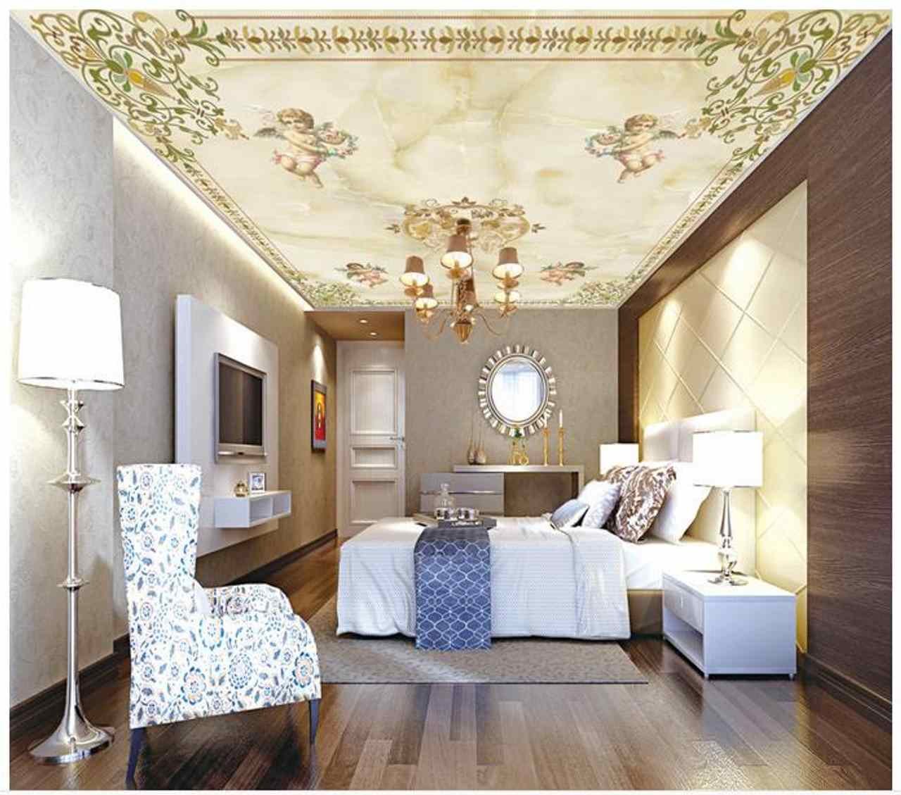 18 Ceiling Wallpaper Design for Bedroom - TrendOnlIfeStyle